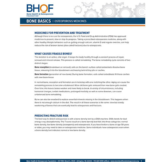 Brochures & Books – Bone Health and Osteoporosis Foundation Store