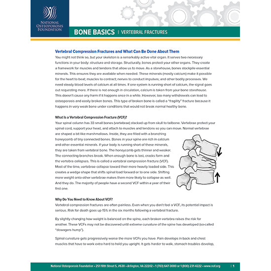 Vertebral Fractures - 25 Pack – Bone Health and Osteoporosis Foundation ...
